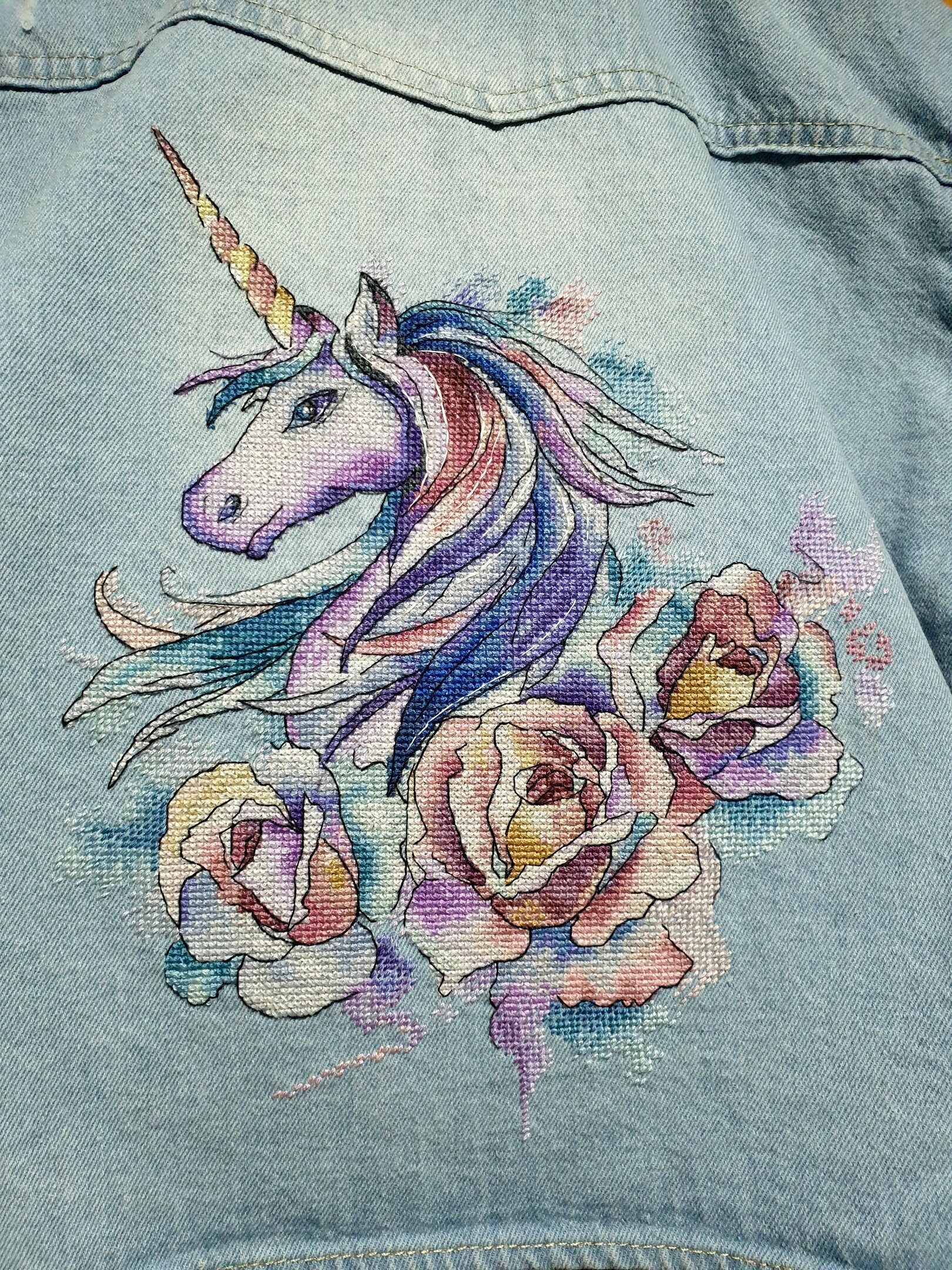 Unicorn Cross Stitch Pattern PDF Watercolor Fantasy Animal - Etsy