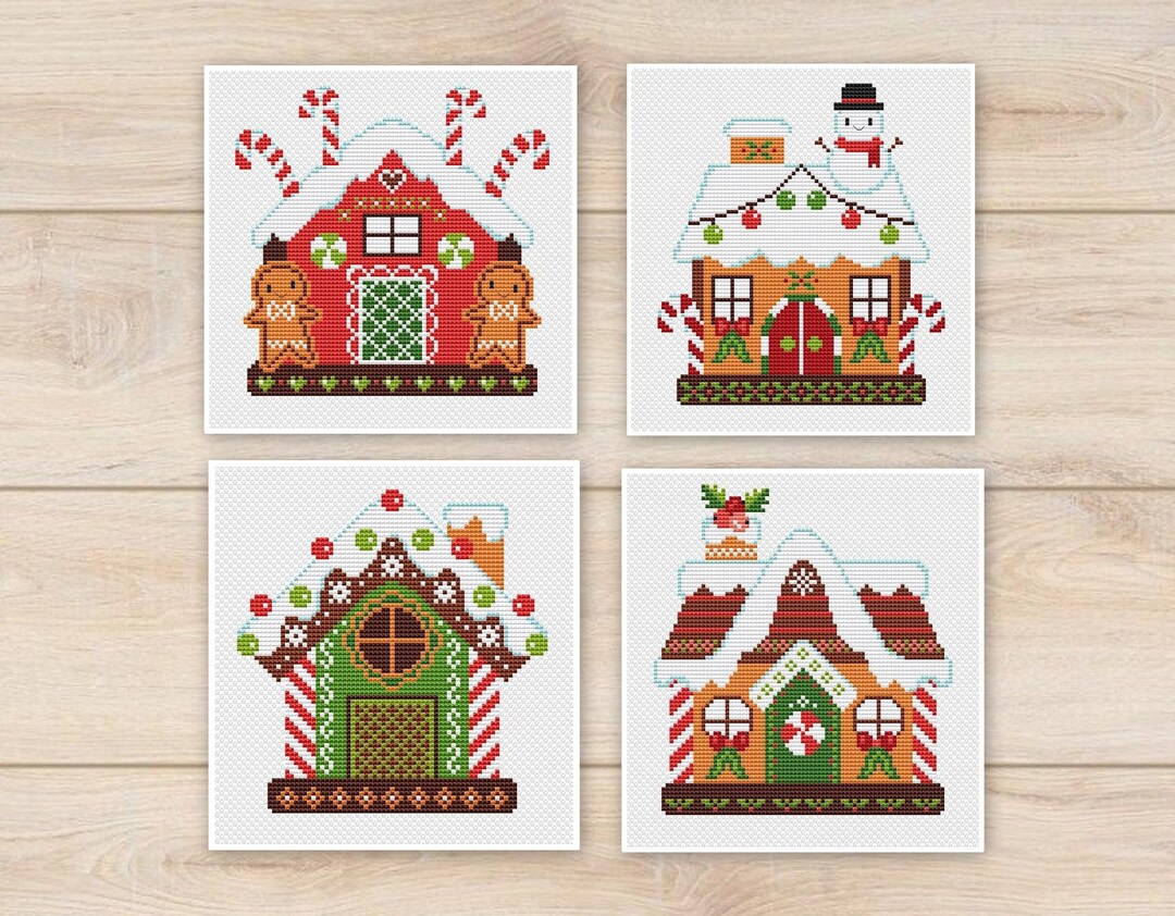 Gingerbread House Cross Stitch Pattern Christmas Sweets Village Easy ...