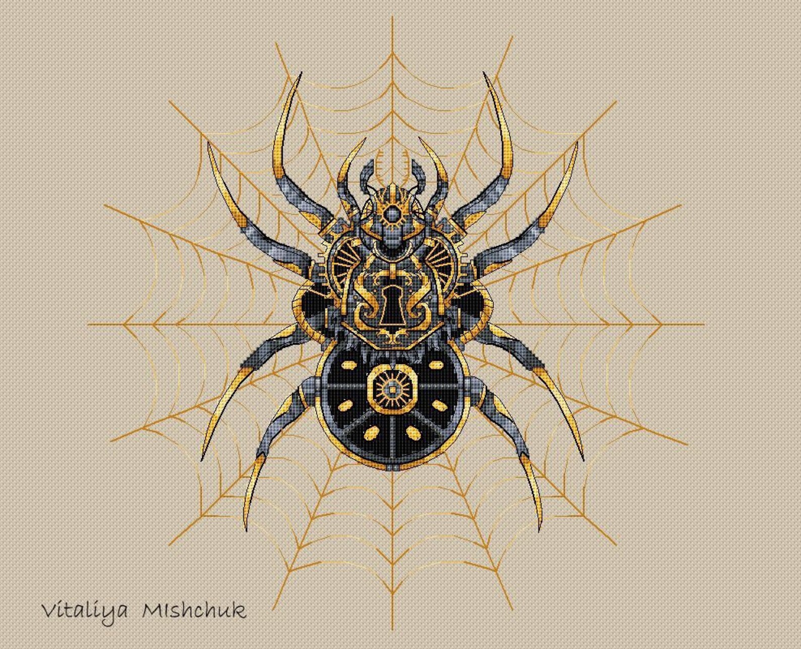 Spider Cross Stitch Pattern PDF Insects Steampunk Modern for - Etsy
