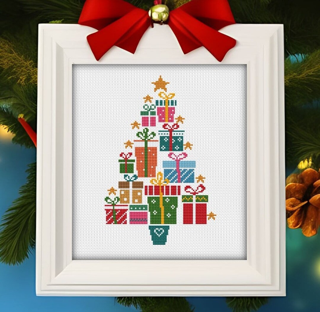 Christmas Tree Cross Stitch Pattern, Christmas Ornament Easy Cards ...