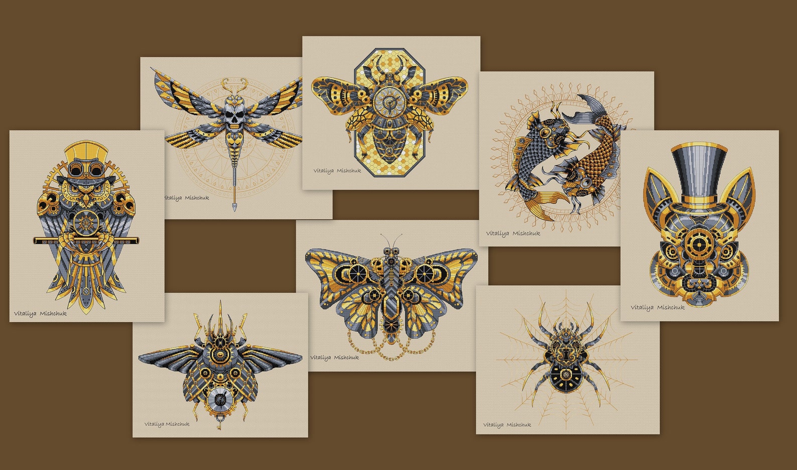 Insects Cross Stitch Pattern PDF Beetle Steampunk Cross Stitch - Etsy