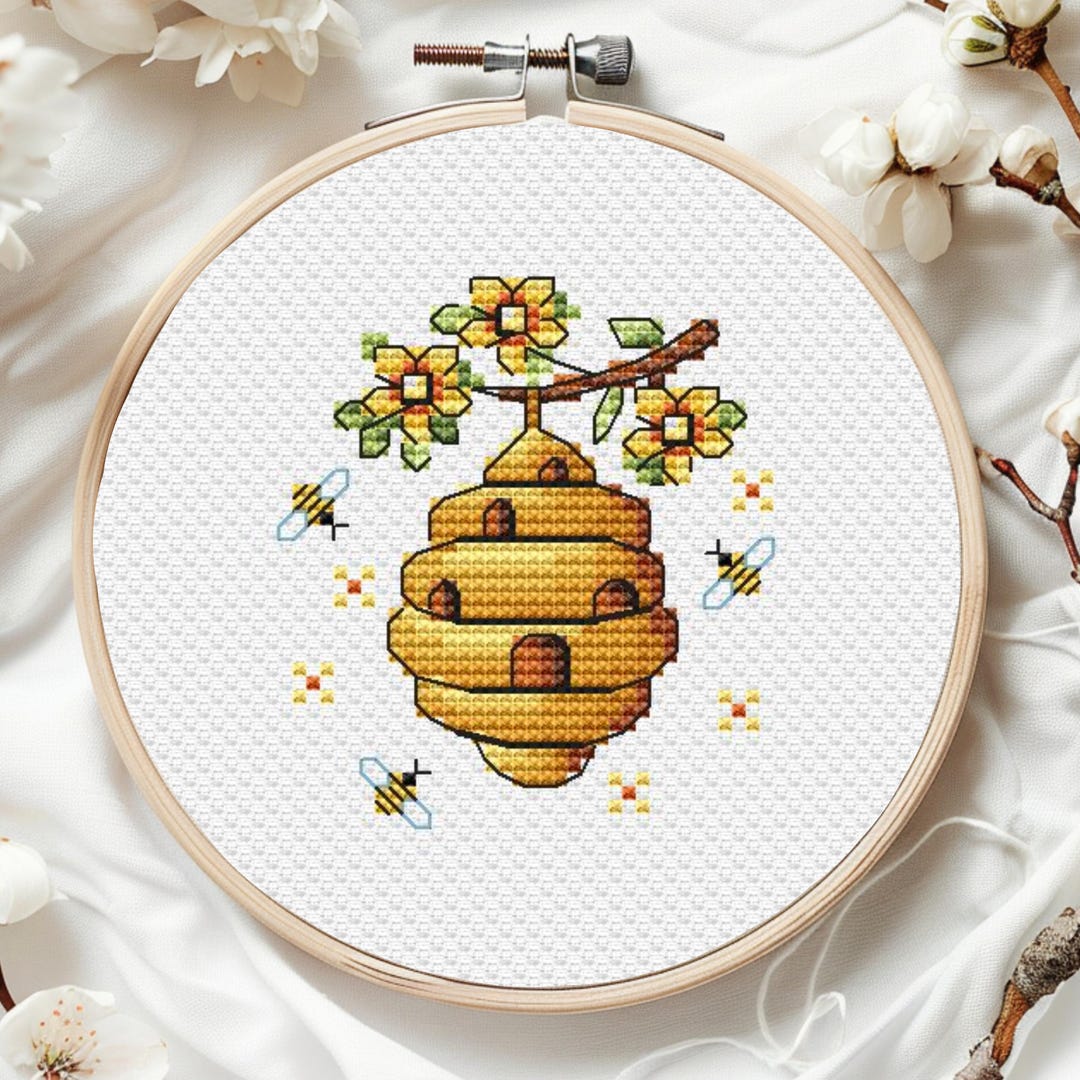 Bees Cross Stitch Pattern Honey Farm Animals Small Mini Tiny Insects ...