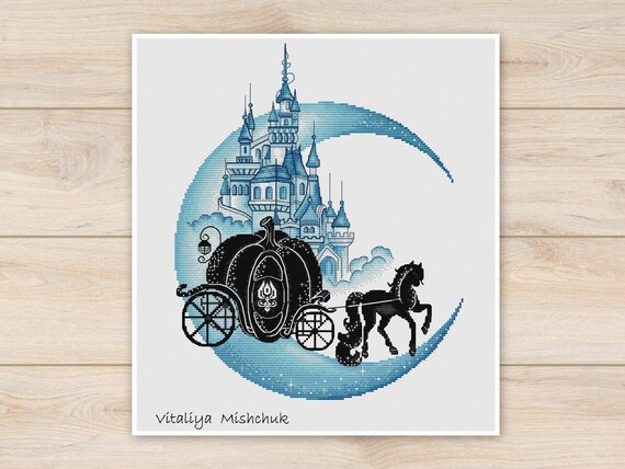 Princess Cross Stitch Pattern Castle Cross Stitch Cinderella - Etsy