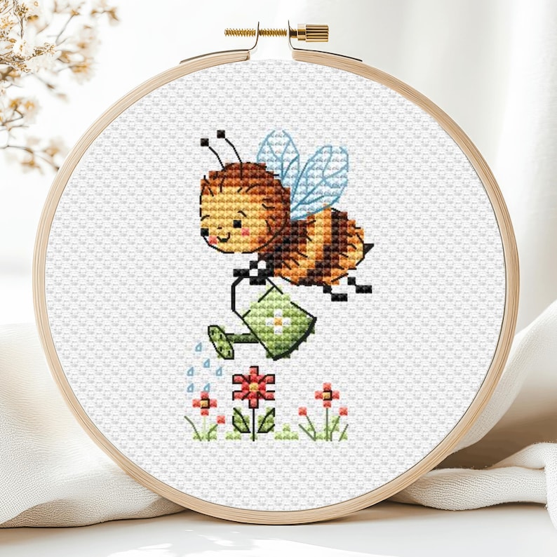 Bees Cross Stitch Pattern Cute Flower Animals Small Mini Tiny Micro ...