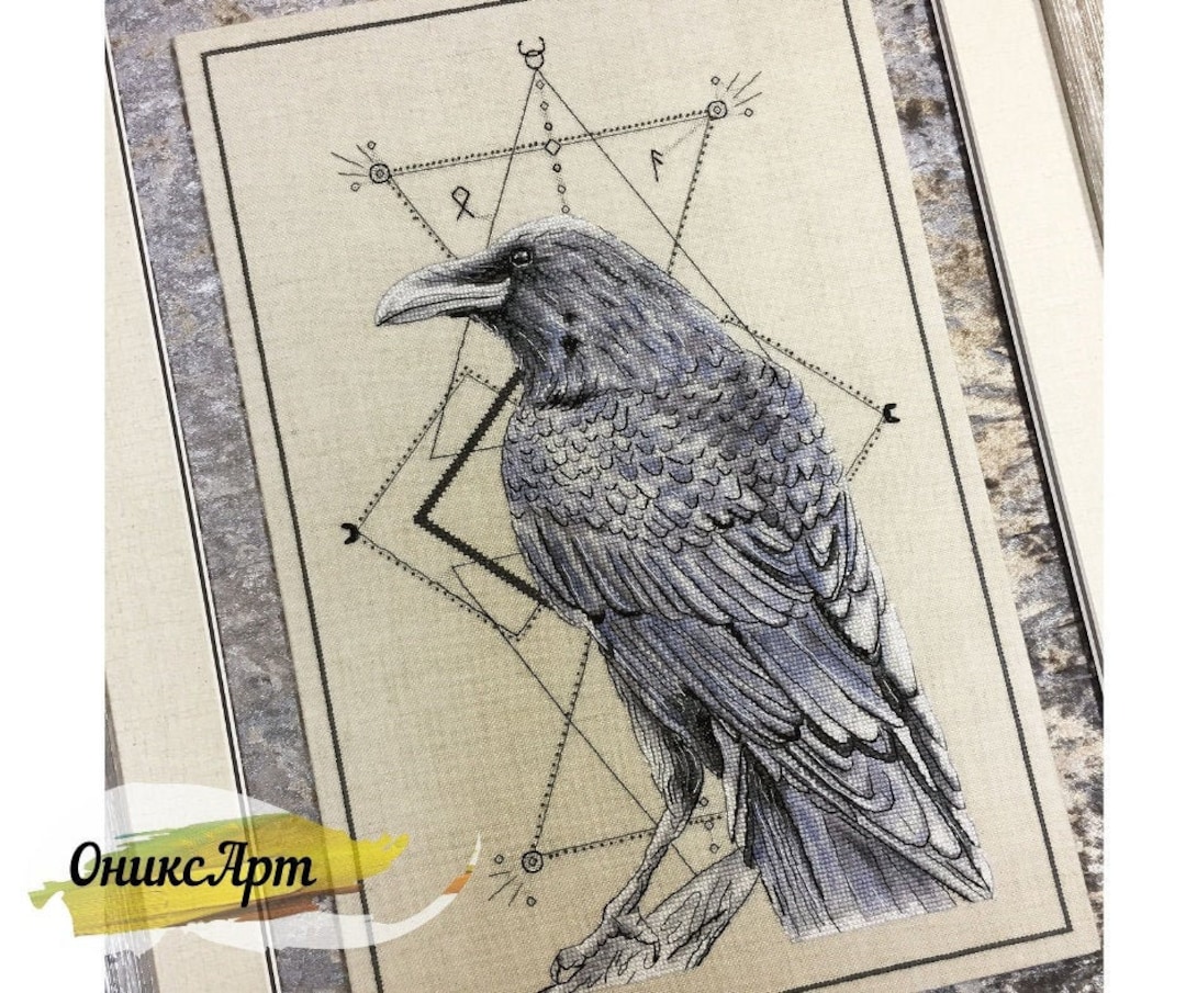 Crow Cross Stitch Pattern Raven Birds DIY X Stitch Chart Needlepoint ...