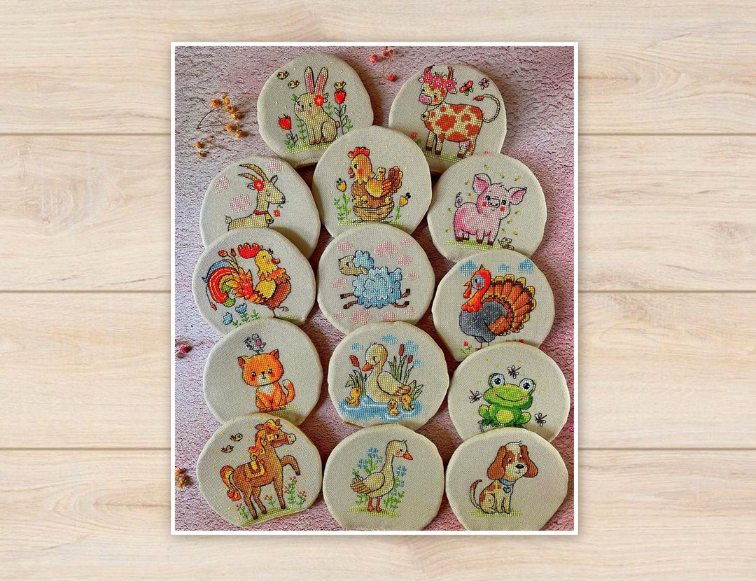 Baby Animals Cross Stitch Pattern PDF Farmhouse Cute Baby Room Little ...