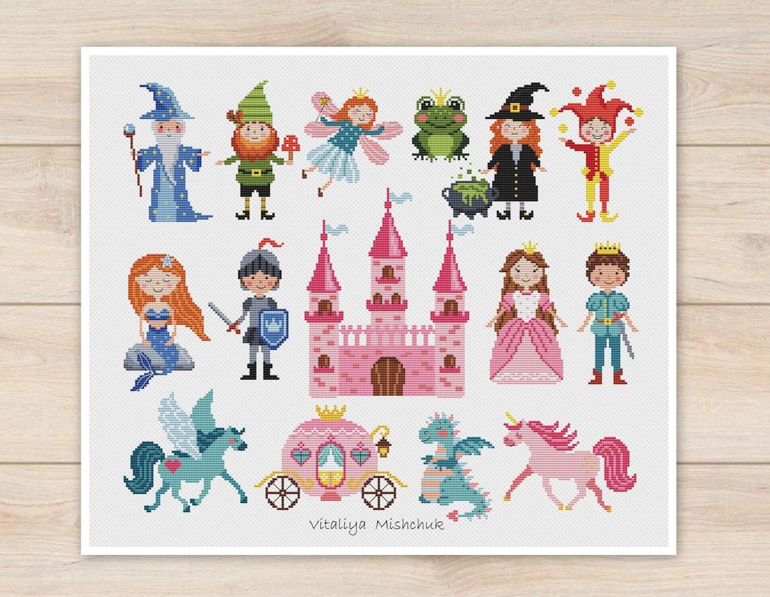 Fairy Tale Heroes Cross Stitch Pattern Hero Fairytale Princess Super ...