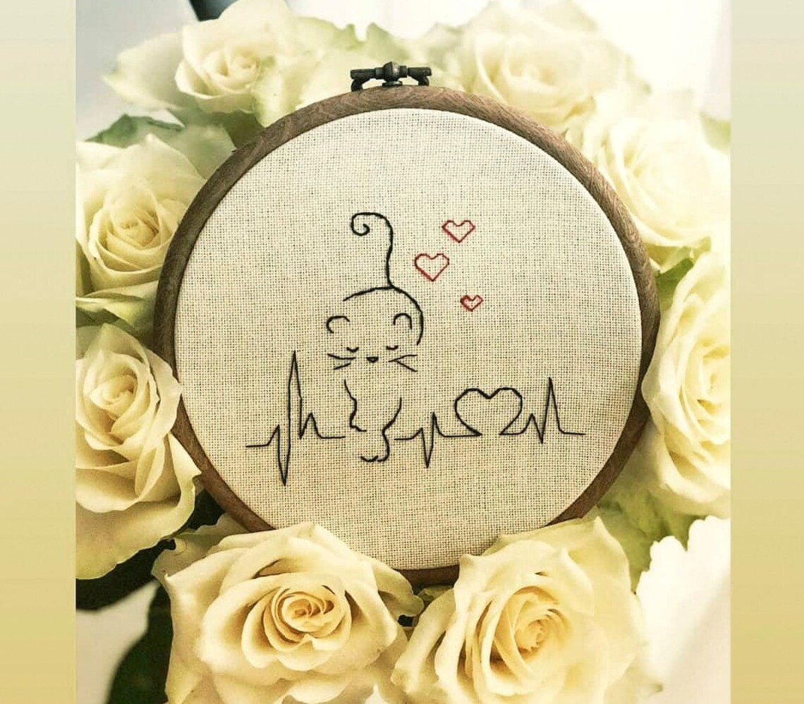 Cat Cross Stitch Pattern PDF Small Cat Cross Stitch Cat | Etsy Canada