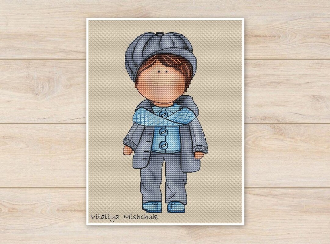 Boy Cross Stitch Pattern for Baby Boy Tilda Doll Kids Chikd Nutsery ...