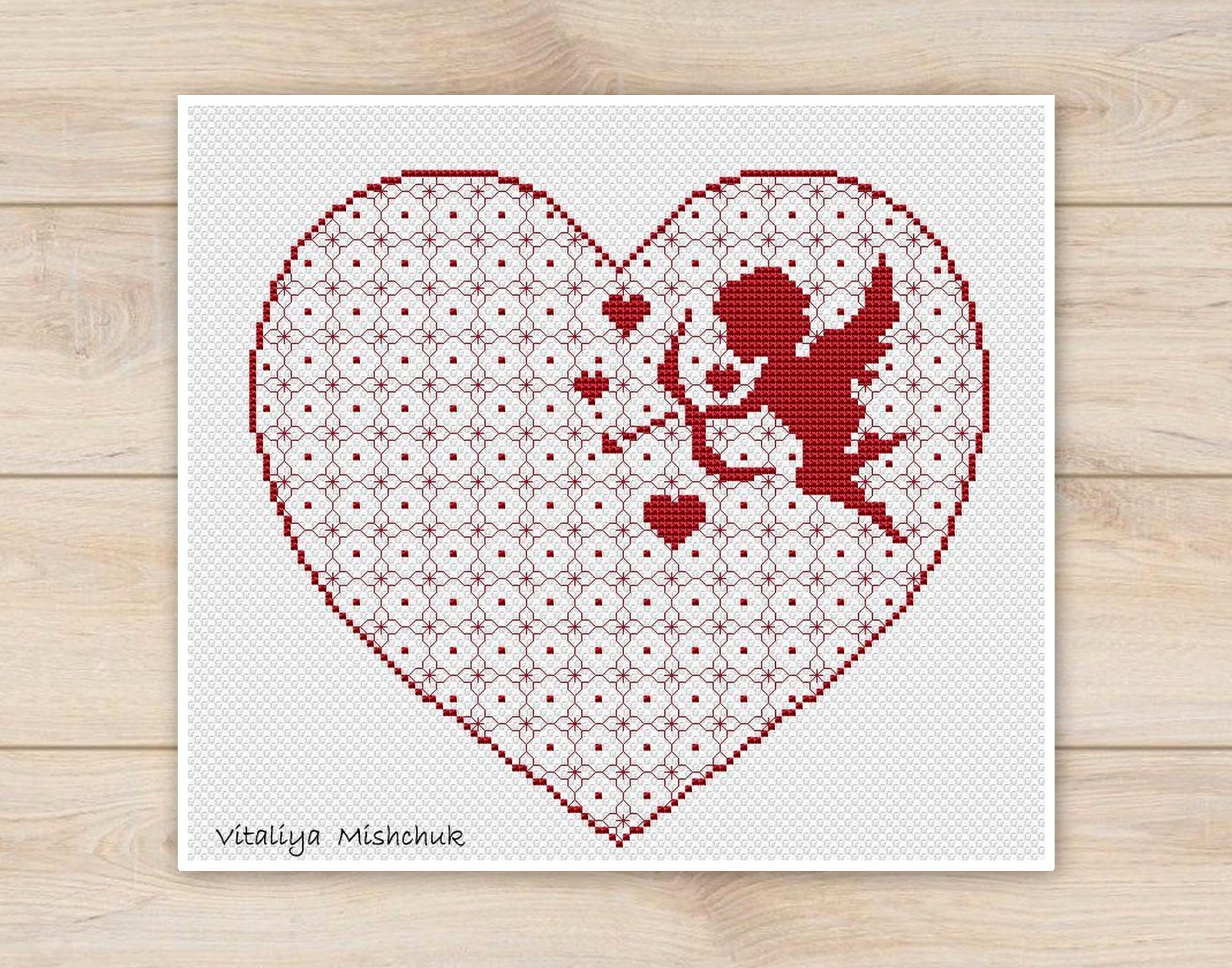 Heart Cross Stitch Pattern PDF Love Cross Stitch Pattern - Etsy