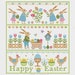 Easter Sampler Cross Stitch Patterns Easter Bunny Primitive for Kids ...
