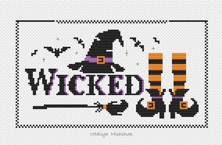 Halloween Set Cross Stitch Pattern PDF Pumpkin Boo Scary Easy - Etsy