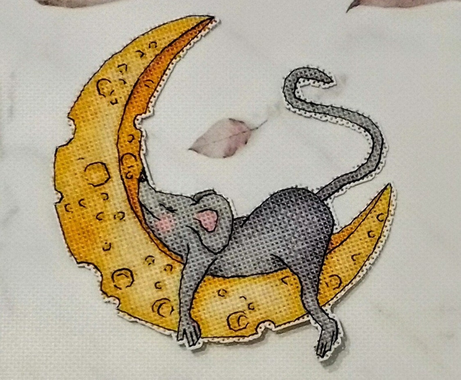 Mouse Cross Stitch Pattern Cheese Colorful Art DIY X Stitch - Etsy