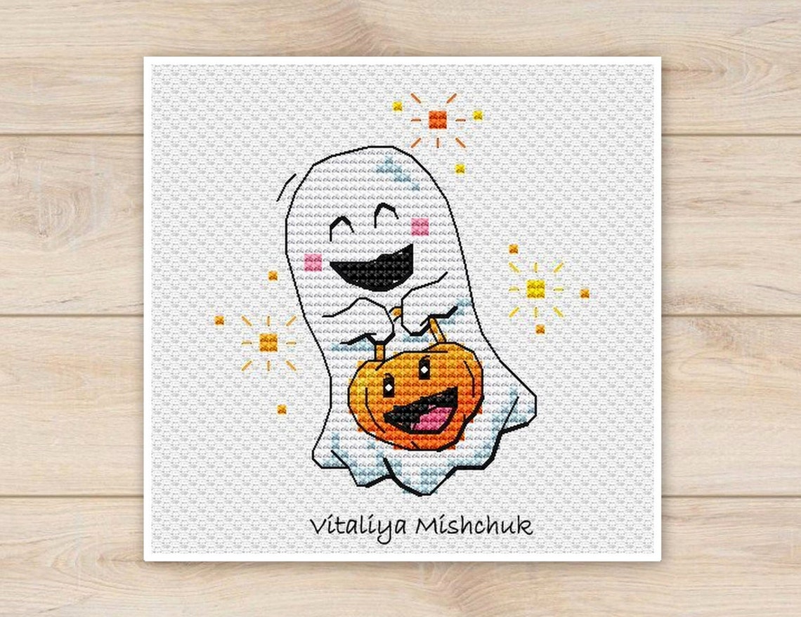 Ghost Cross Stitch Pattern Halloween Cross Stitch Pattern | Etsy