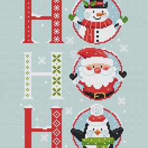 Christmas Ho Ho Ho Cross Stitch Pattern PDF Ornament Easy Simple Xmas ...