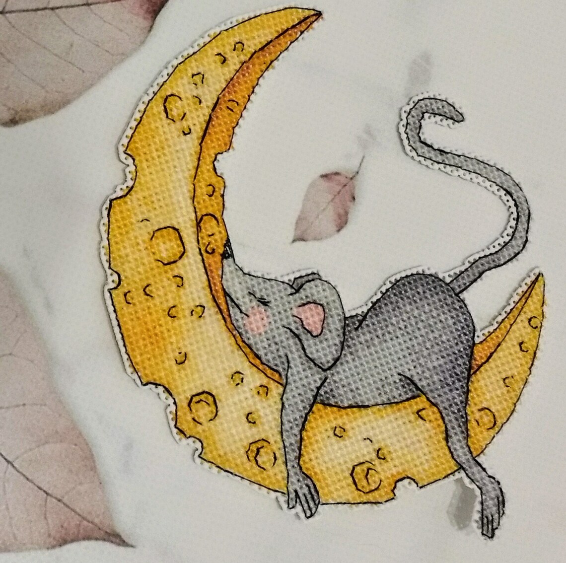 Mouse Cross Stitch Pattern Cheese Colorful Art DIY X Stitch | Etsy