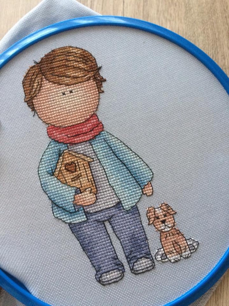 Baby Boy Cross Stitch Pattern for Kids Tilda Doll Boy Witch - Etsy