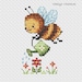 Bees Cross Stitch Pattern Cute Flower Animals Small Mini Tiny Micro ...