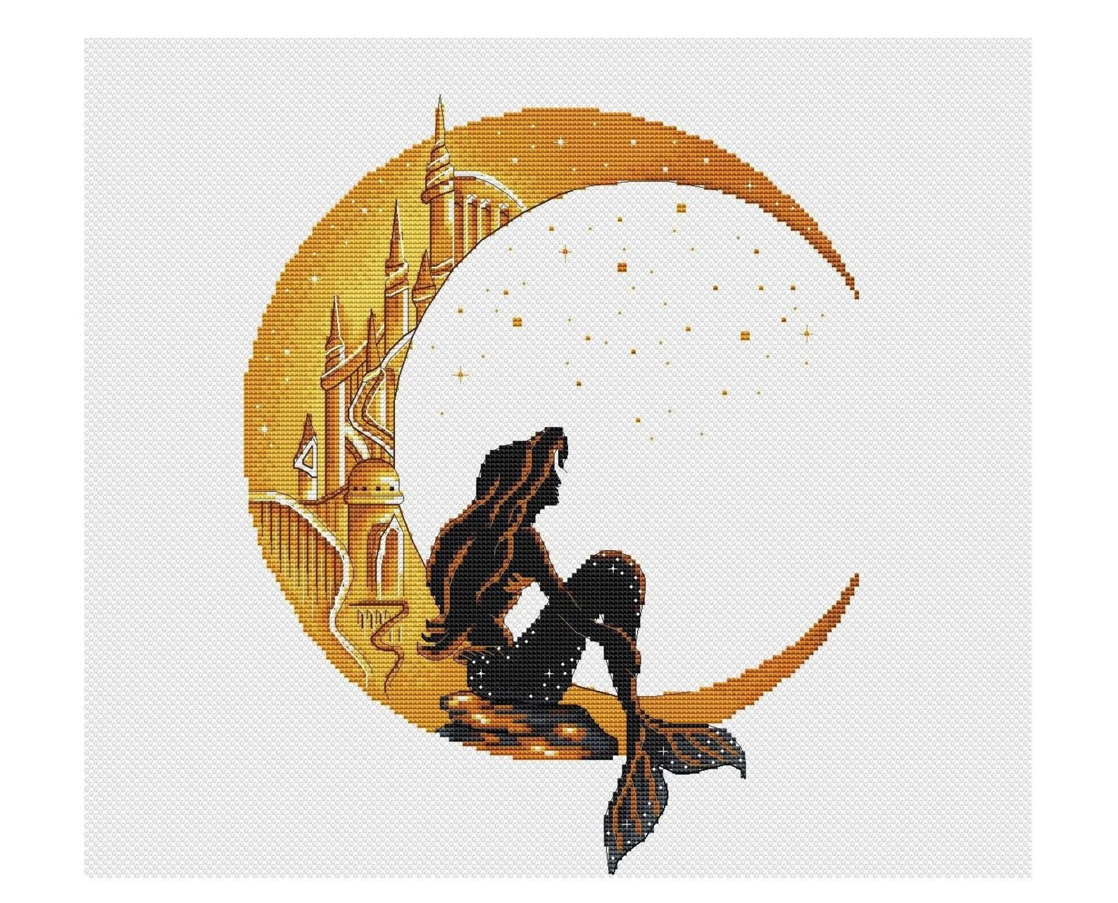 Mermaid Cross Stitch Pattern Princess Cross Stitch for Girls - Etsy