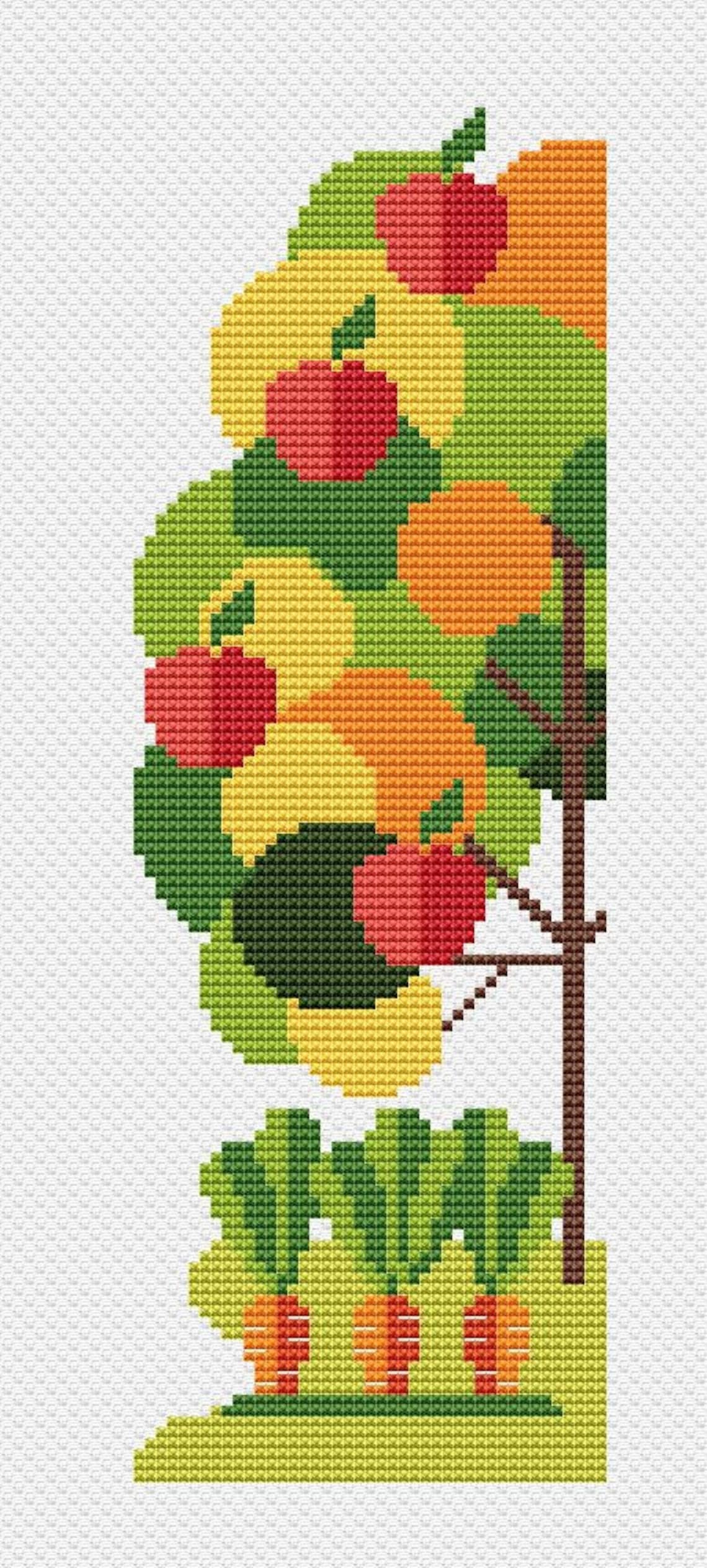 Bookmark Cross Stitch Pattern Set Four Season Tree Seasonal - Etsy