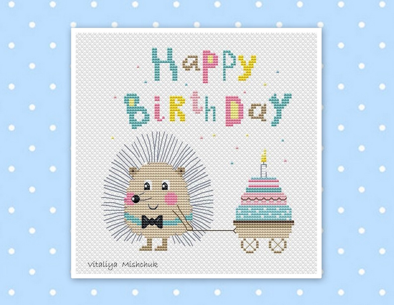 Happy Birthday Cross Stitch Pattern Card Congratulations for - Etsy