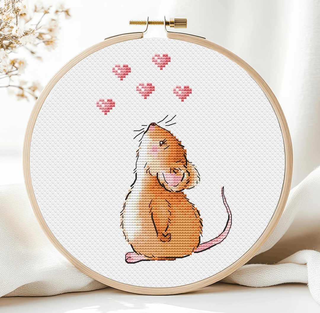Mouse Cross Stitch Pattern PDF, Baby Animal for Girl Kids Room Children ...