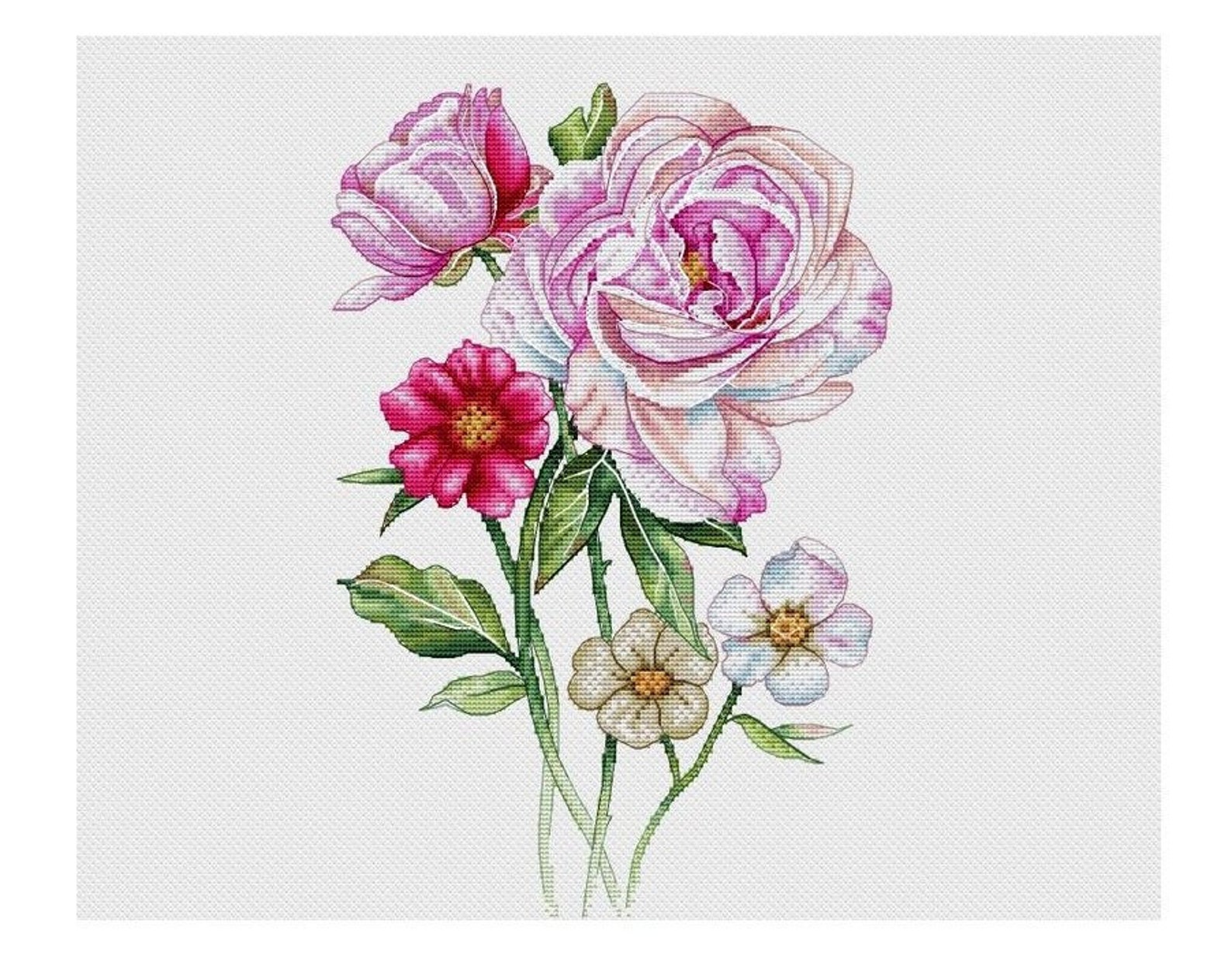 Garden Flowers Cross Stitch Pattern Flower Bouquet Cross | Etsy