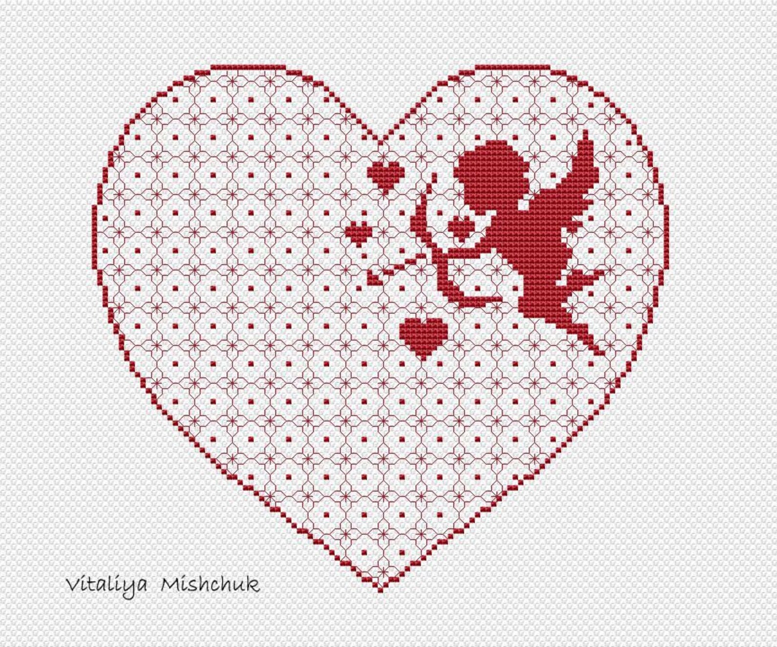 Heart Cross Stitch Pattern PDF Love Cross Stitch Pattern - Etsy