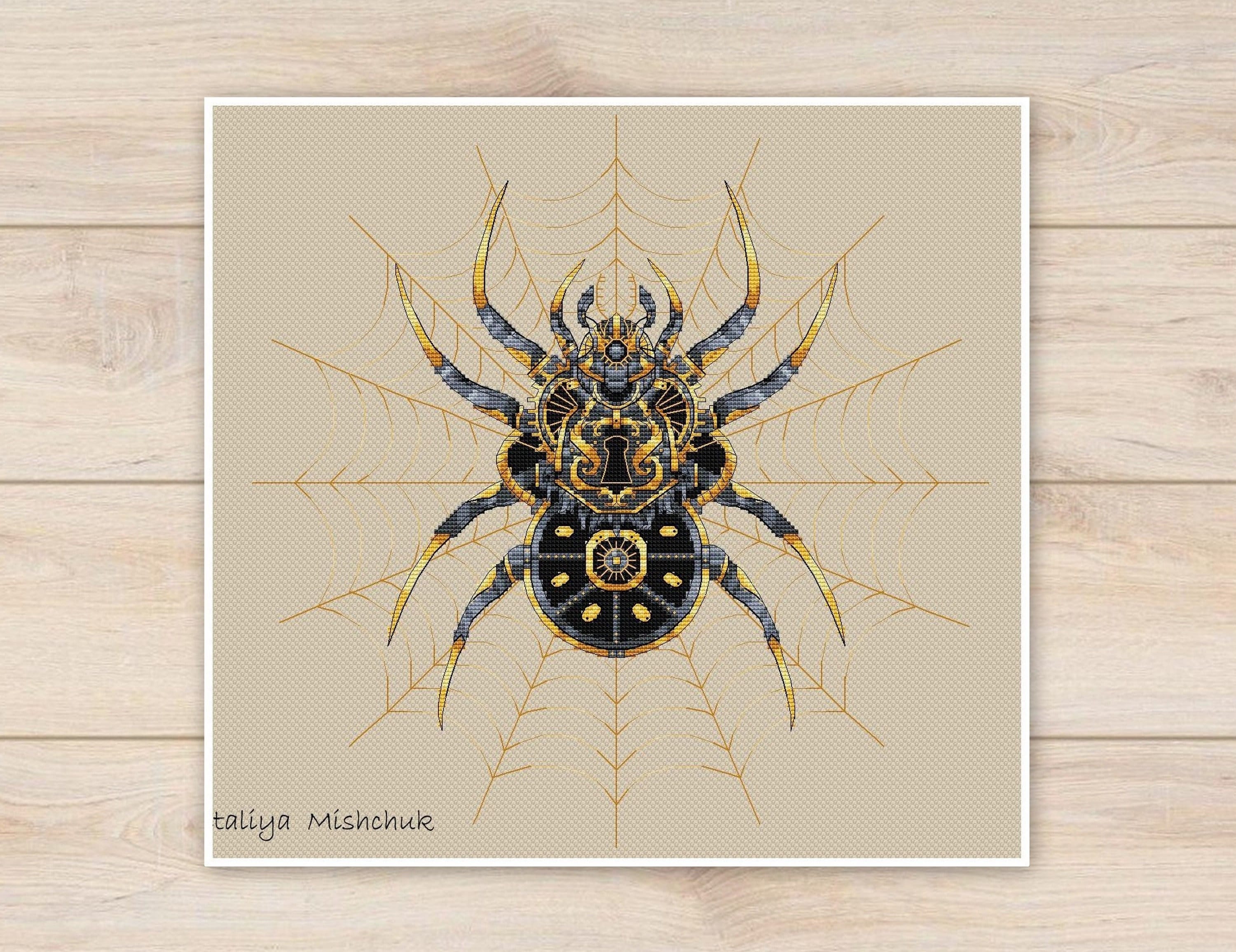 Spider Cross Stitch Pattern PDF Insects Steampunk Modern for - Etsy