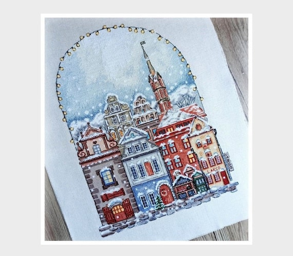 Christmas Houses Cross Stitch Pattern City X-mas Colorful Art - Etsy
