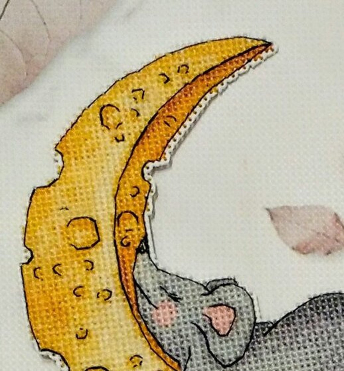 Mouse Cross Stitch Pattern Cheese Colorful Art DIY X Stitch | Etsy