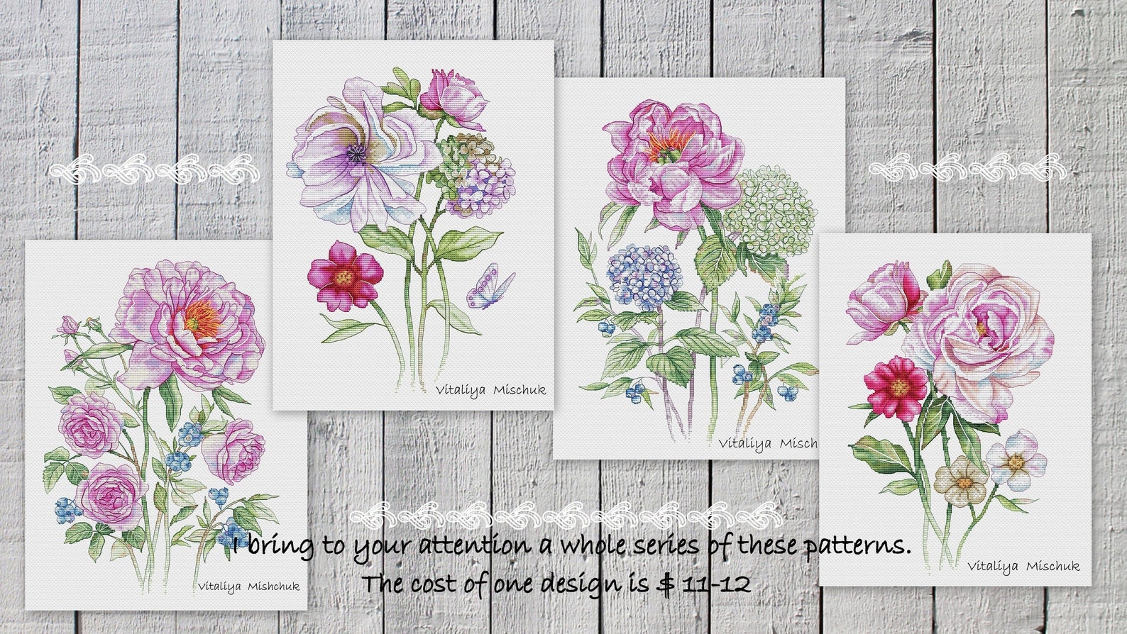 Flower Bouquet Cross Stitch Pattern Garden Flowers Cross - Etsy