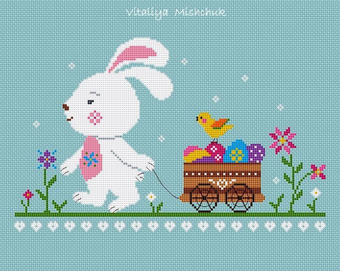 Easter Bunny Cross Stitch Patterns Easter Cross Stitch - Etsy