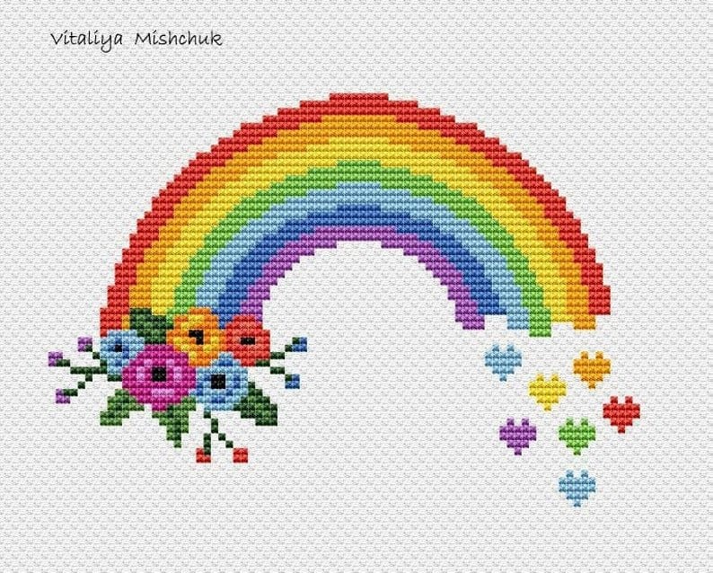 Easy Rainbow Cross Stitch Pattern Pdf Lgbtq Modern Simple Easy - Etsy Canada