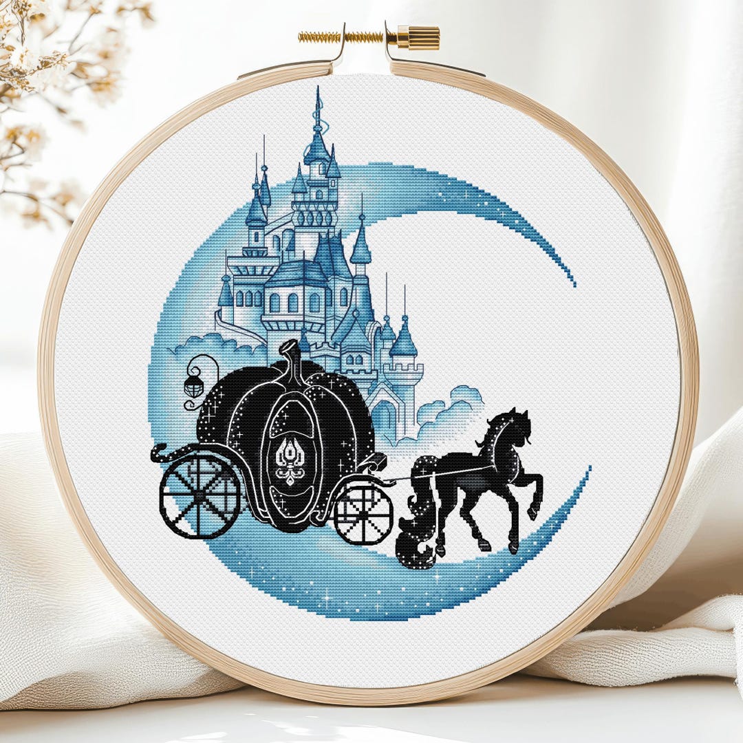 Princess Cross Stitch Pattern Castle Cross Stitch Cinderella DIY X ...