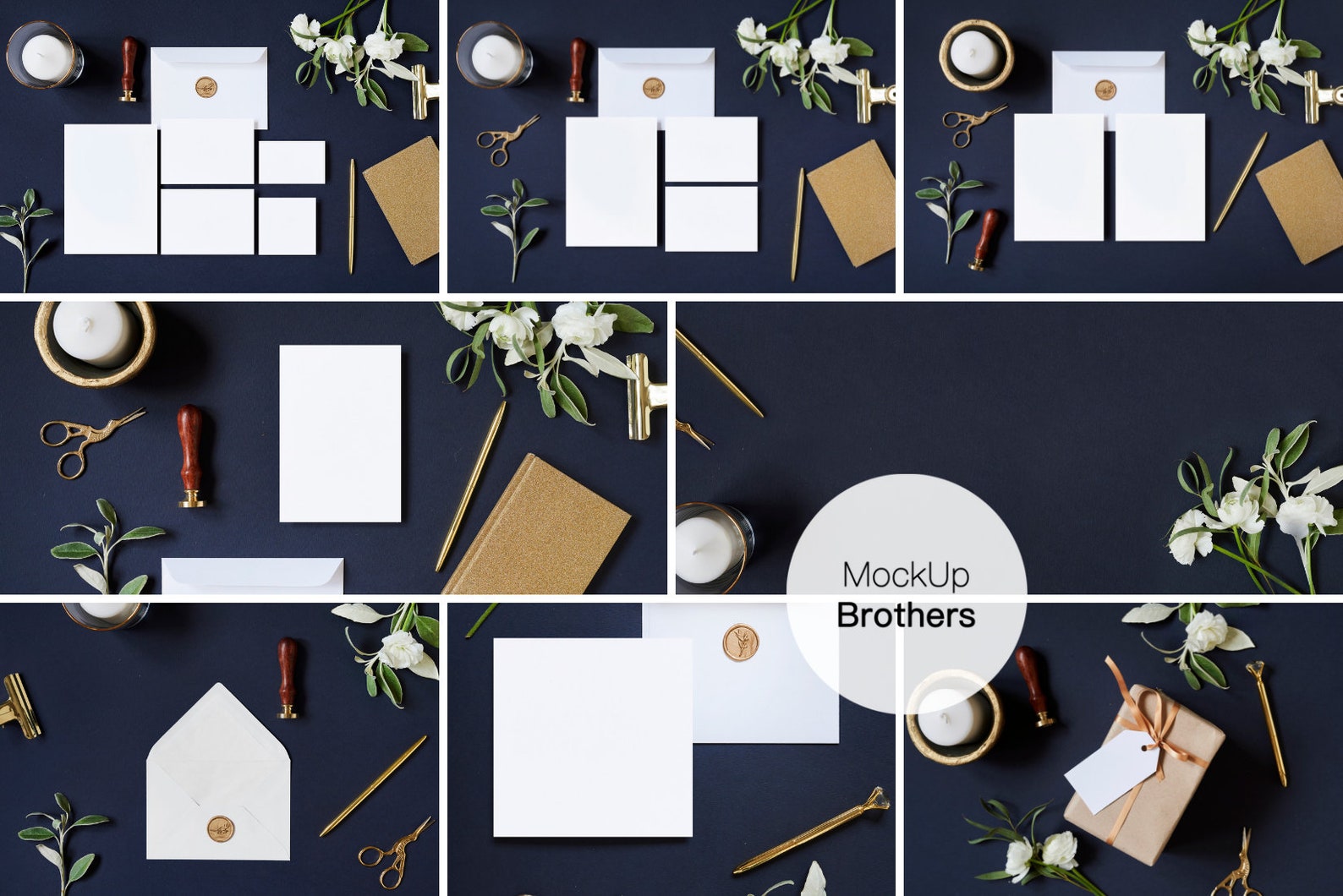 Wedding Mockup Bundle Blue Background Mockup Invitation Set | Etsy