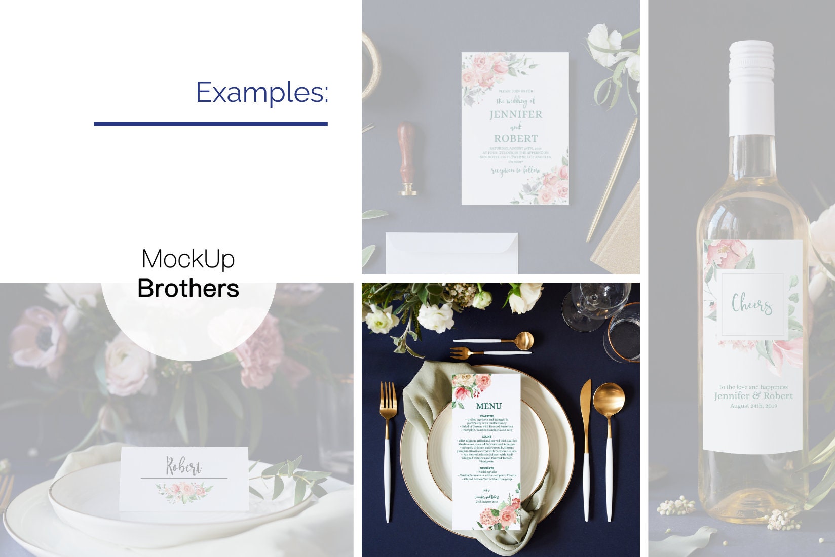 Menu card mock up Wedding menu mockup Dish mockups Navy | Etsy