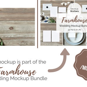 Farmhouse Mock-up, Natural Wood Background Mockup, Stationery Mockup ...