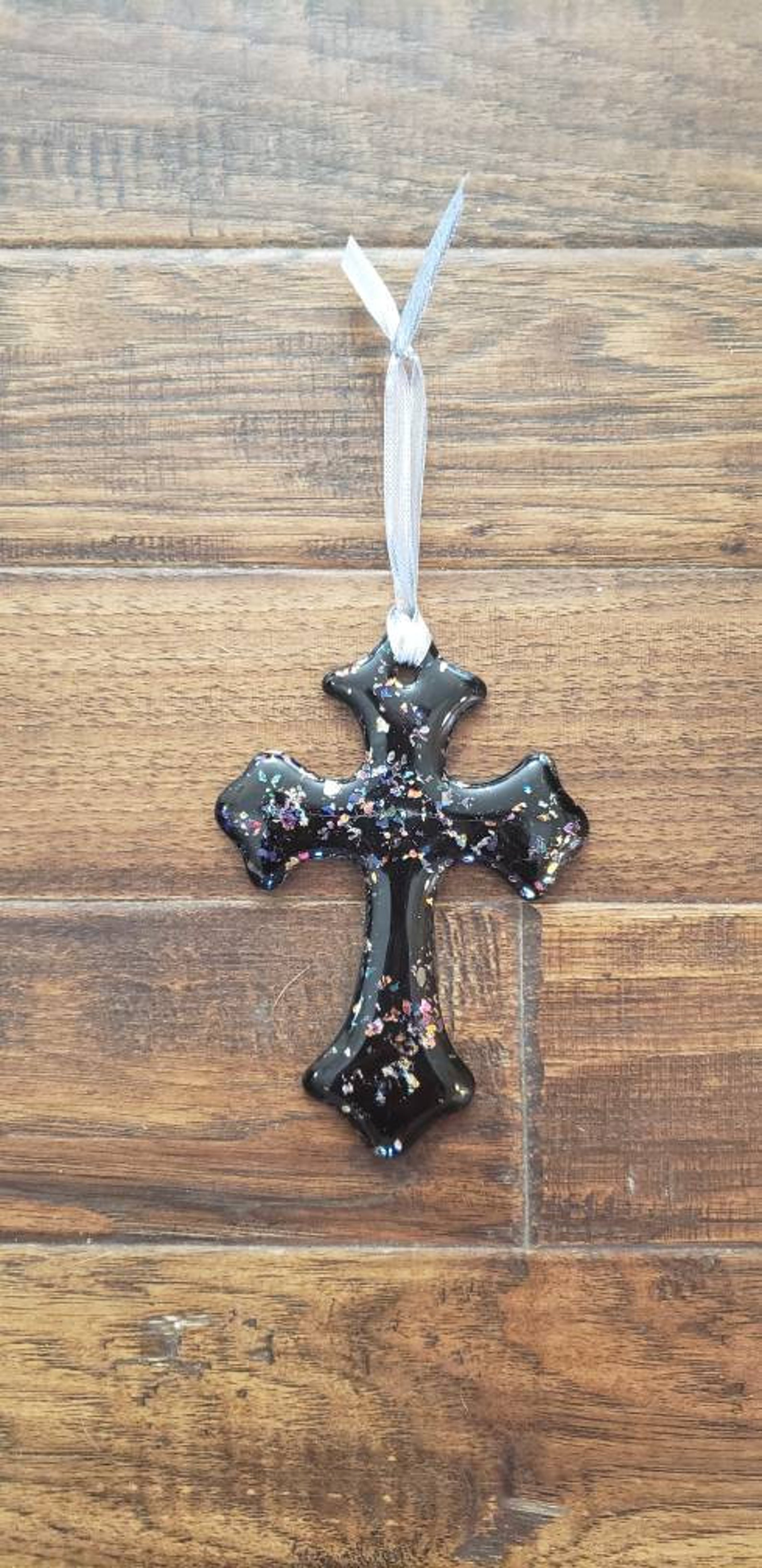 Fused Glass Cross,religious Decor,small Cross,hanging Cross, Baptismal ...