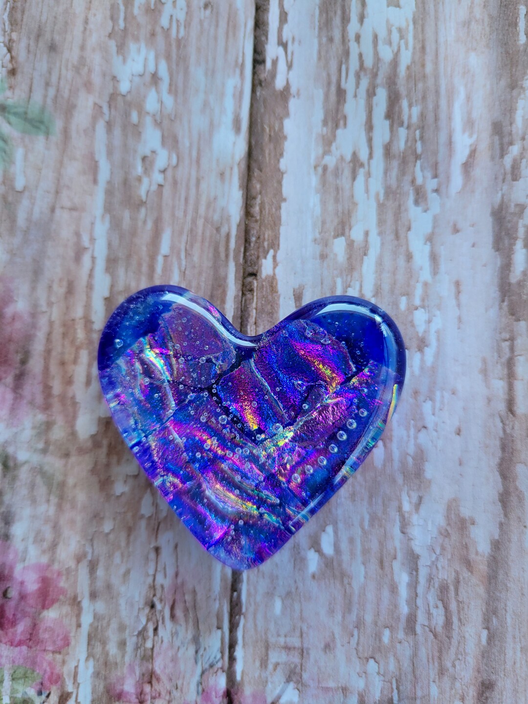 Glass Heart Paperweight, Fused Glass Heart, Gift for Her, Office Decor ...