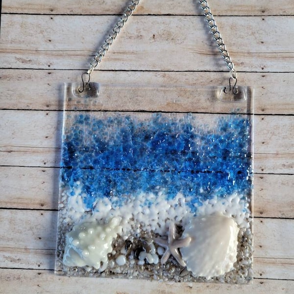Fused Glass Beach Scene - Etsy