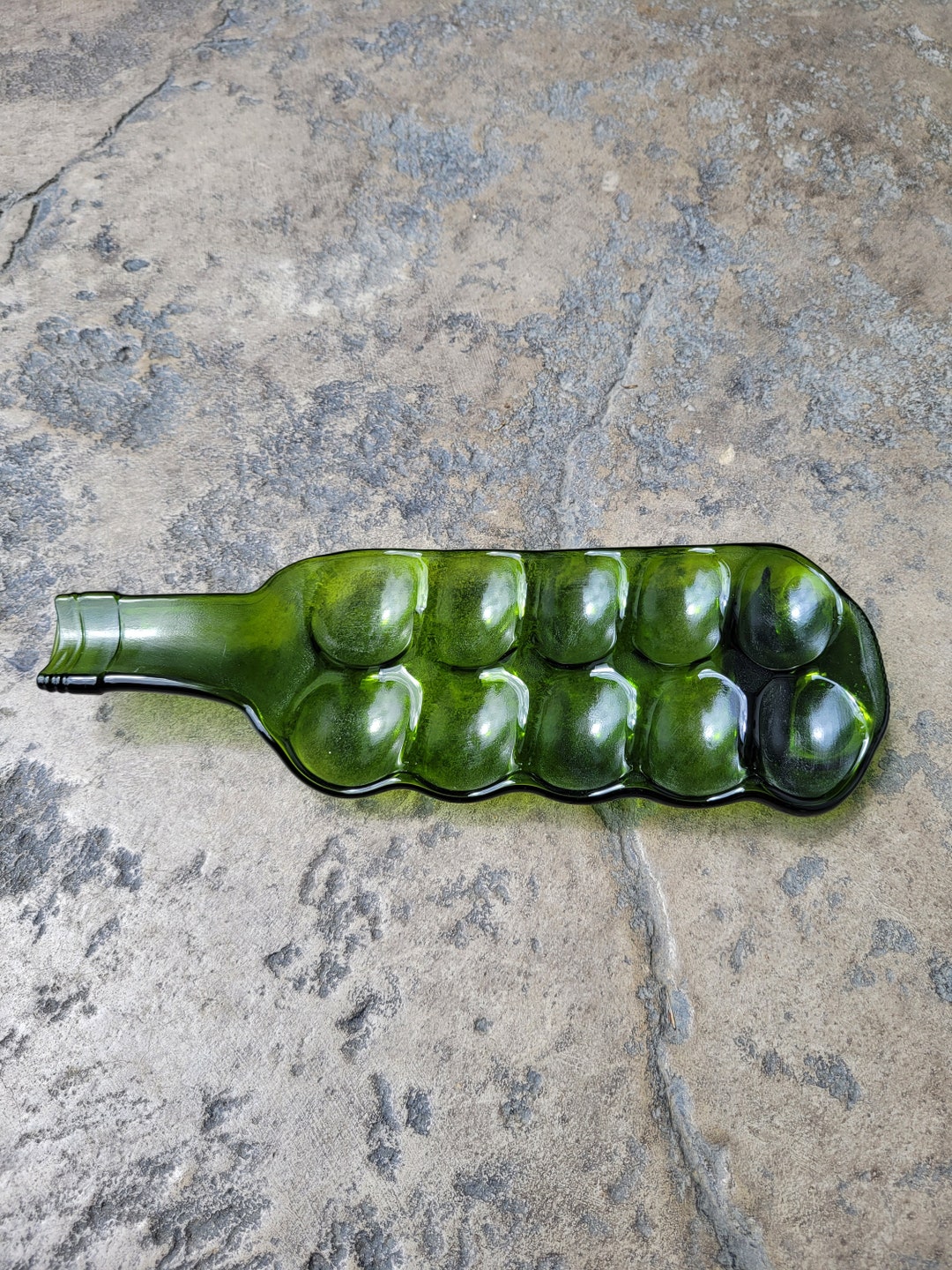 Slumped Wine Bottle, Wine Bottle Deviled Egg Tray, Deviled Egg Dish ...
