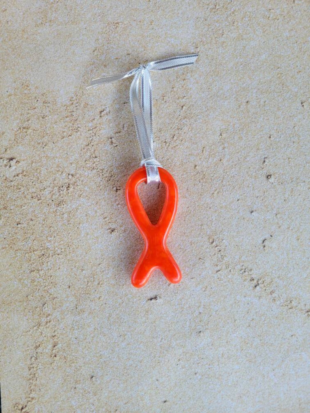 Orange Awareness Ribbon, Fused Glass Orange Ribbon, MS Awareness ...