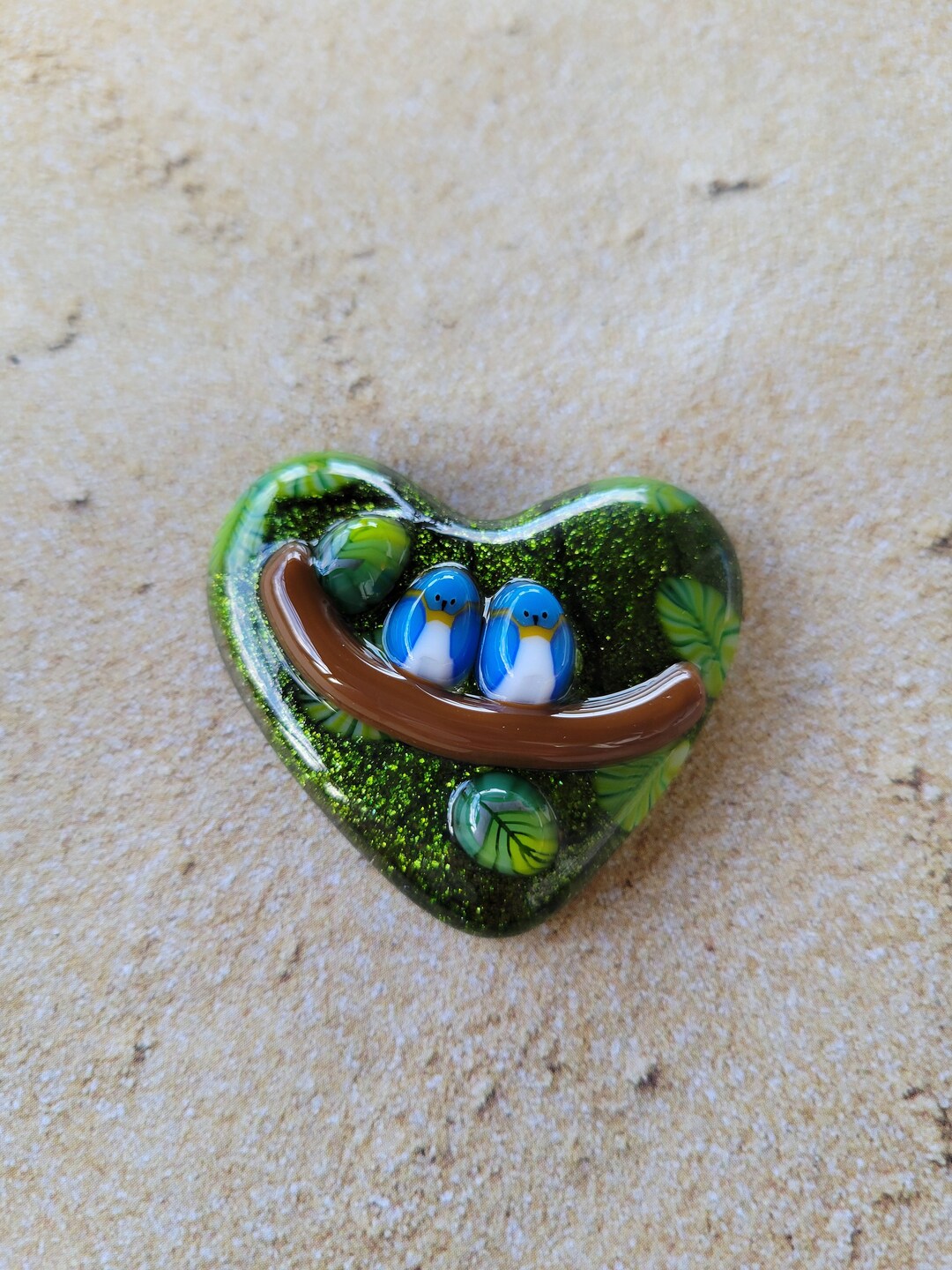 Glass Heart Paperweight, Fused Glass Heart, Gift for Her, Office Decor ...