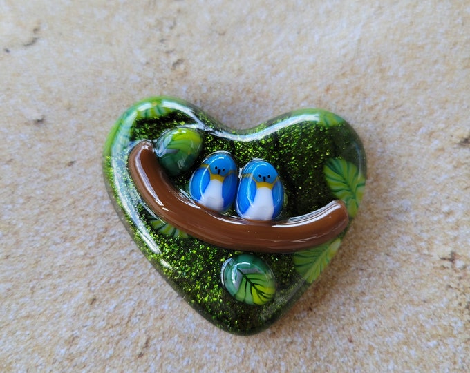 Glass Heart Paperweight, Fused Glass Heart, Gift for Her, Office Decor ...