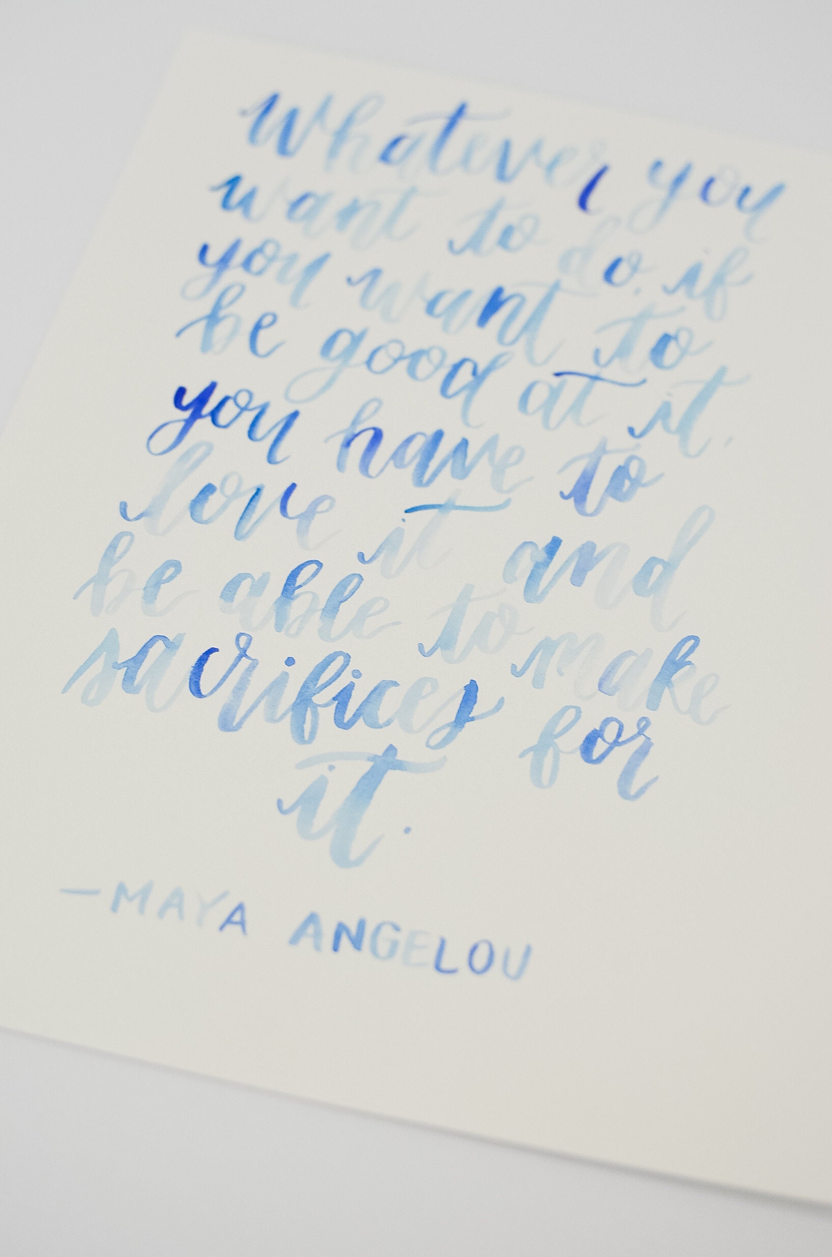 Custom Lettering Watercolor Print Handwritten Custom Quote Bespoke ...