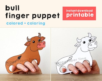 Farm animal paper craft printable Finger Puppet Template Kids | Etsy