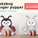 Ladybug paper craft printable Finger Puppet template Kids | Etsy