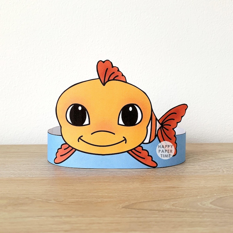 Fish Paper Crown Party Printable Party Hat Kids Craft Ocean Animal ...