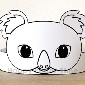 Koala Paper Crown Party Coloring Printable Kids Craft Australia Safari ...